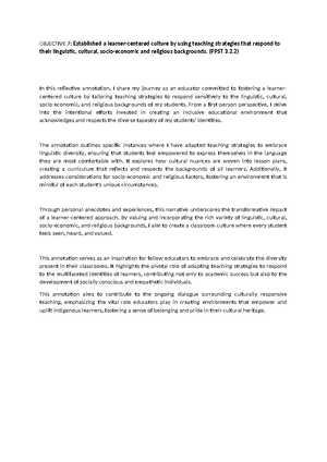 Objective 3 - OBJECTIVE 3: Applied a range of teaching strategies to ...