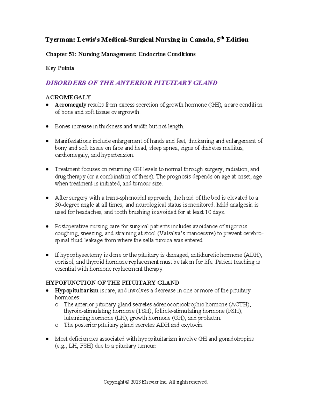 Week 6 Endocrine - summary on week 6 - Tyerman: Lewis's Medical ...
