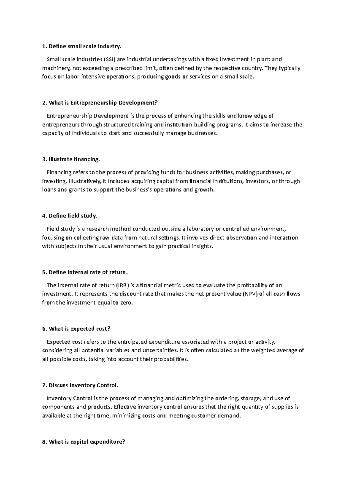 Entrepreneurship Development All Previous Year Questions Solved ...