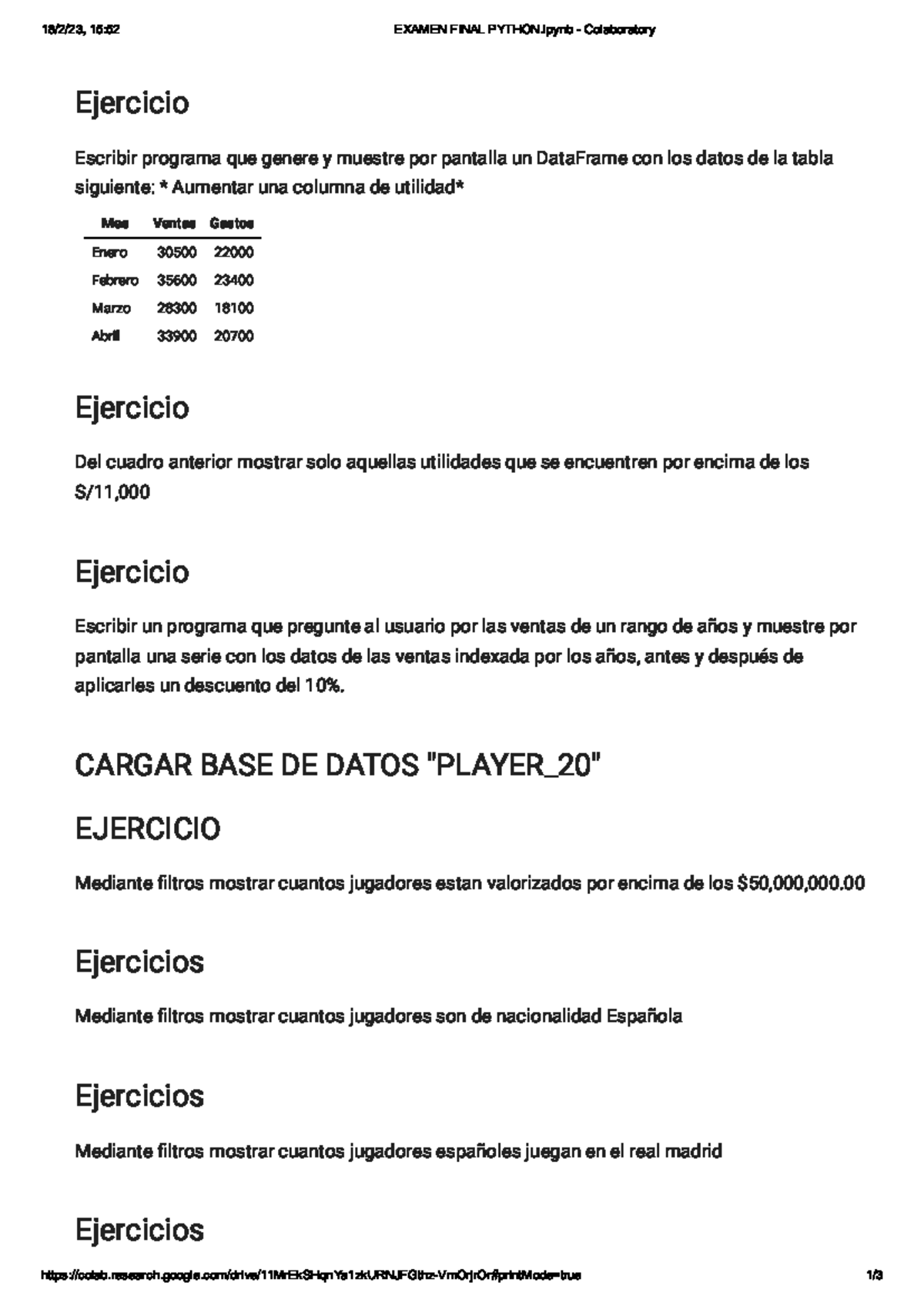 Examen Final Python - CLASE - ! "!# " - Studocu