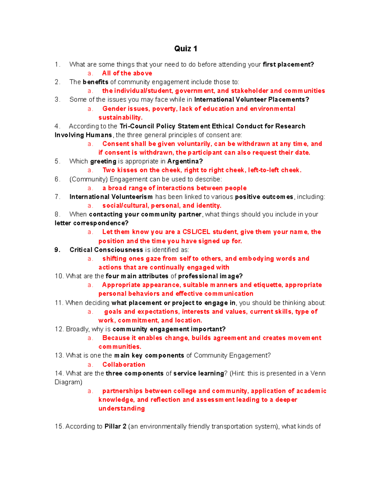 UU150: Test 1 Bank - Quiz 1 What are some things that your need to do ...