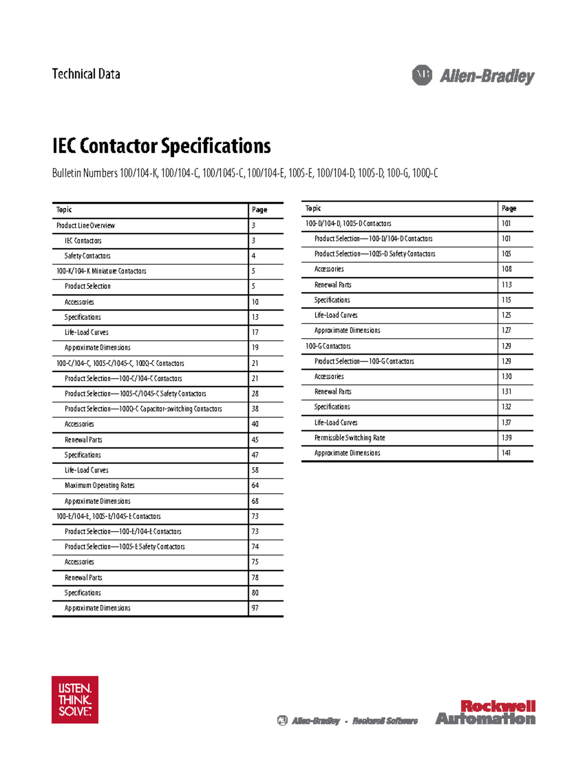 Ab contactor - SDCVA - Technical Data IEC Contactor Specifications ...