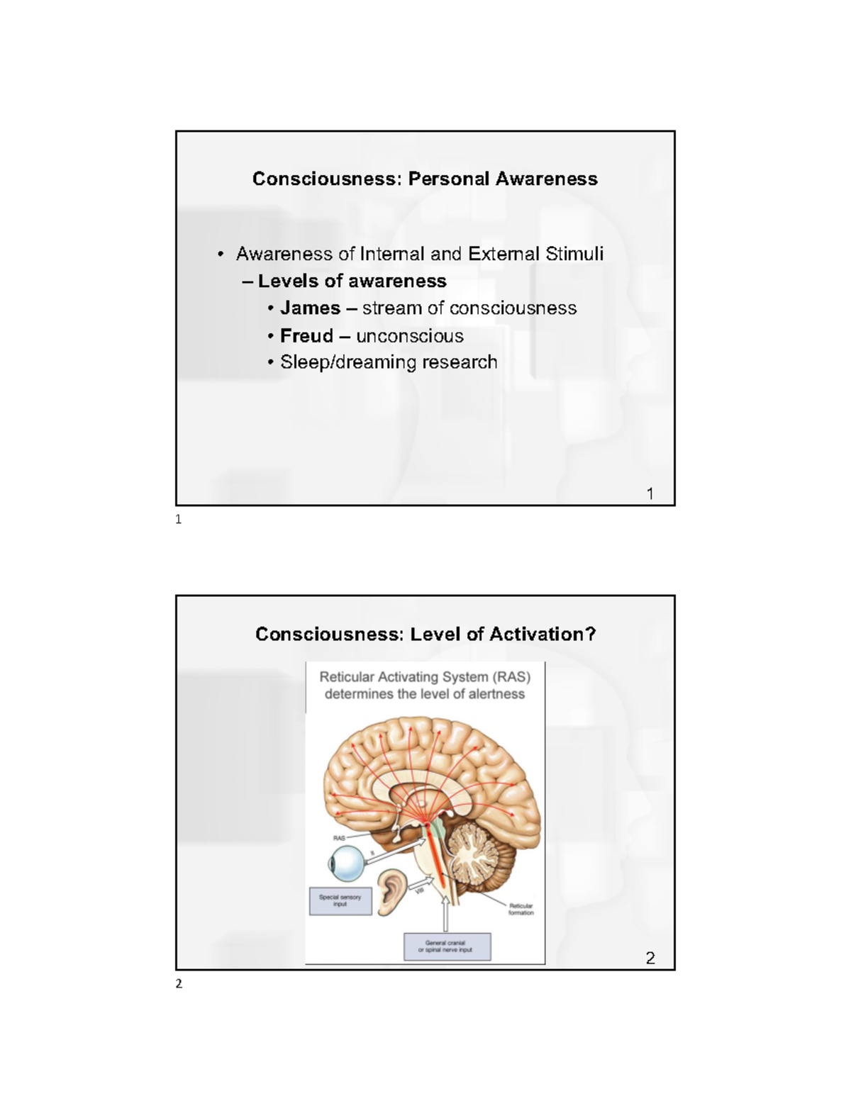 Psych 201 2022 chap 5 ppt - Consciousness: Personal Awareness Awareness ...