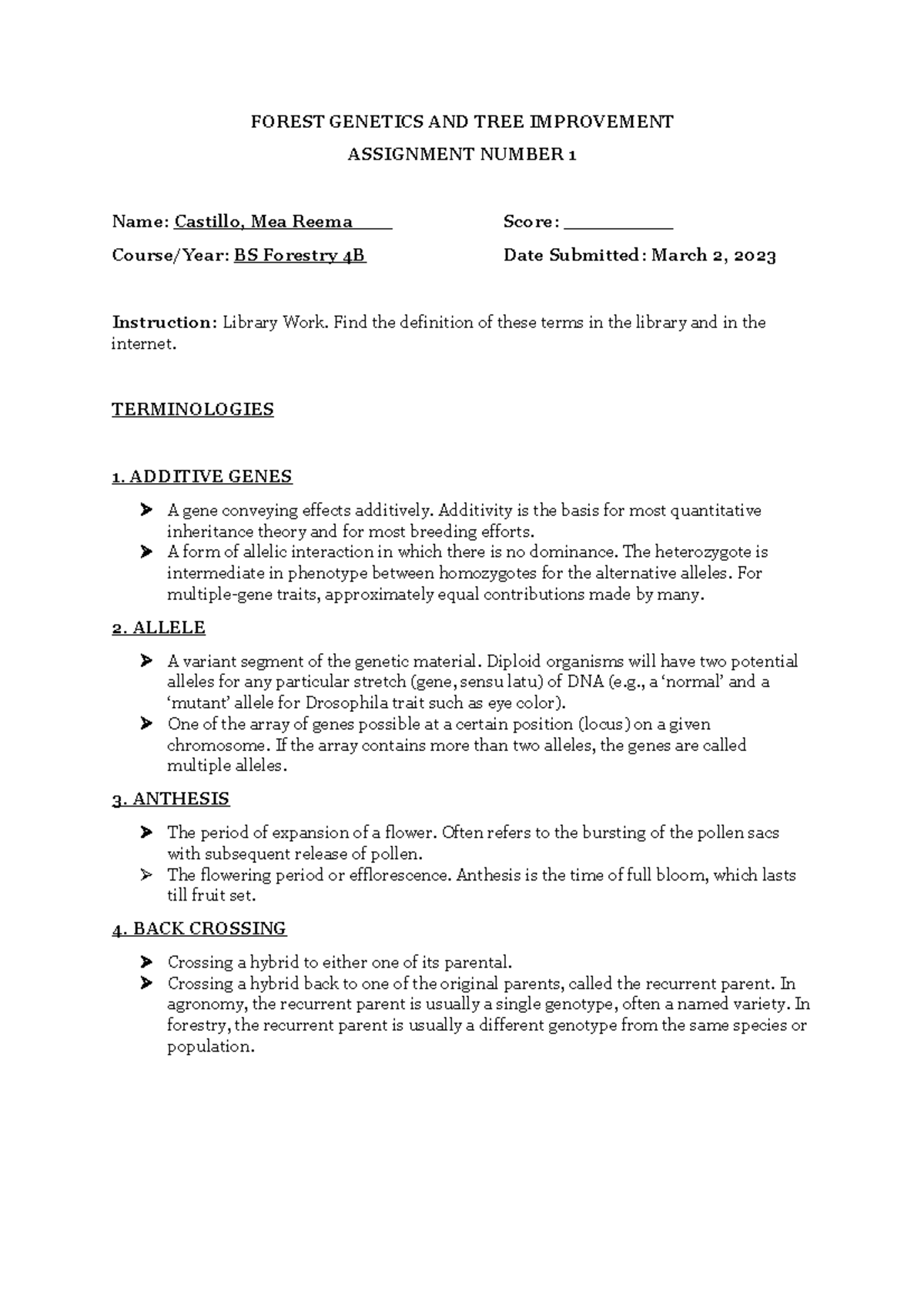 Forest Genetics AND TREE Improvemen 2 - FOREST GENETICS AND TREE ...