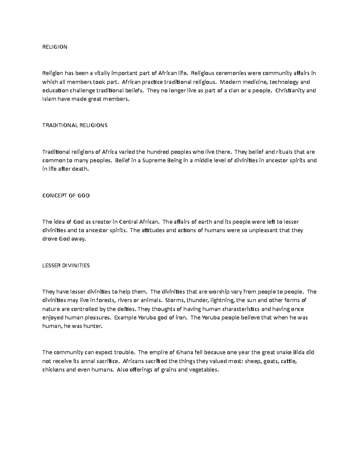 Language, Culture and Society: Religion - Studocu