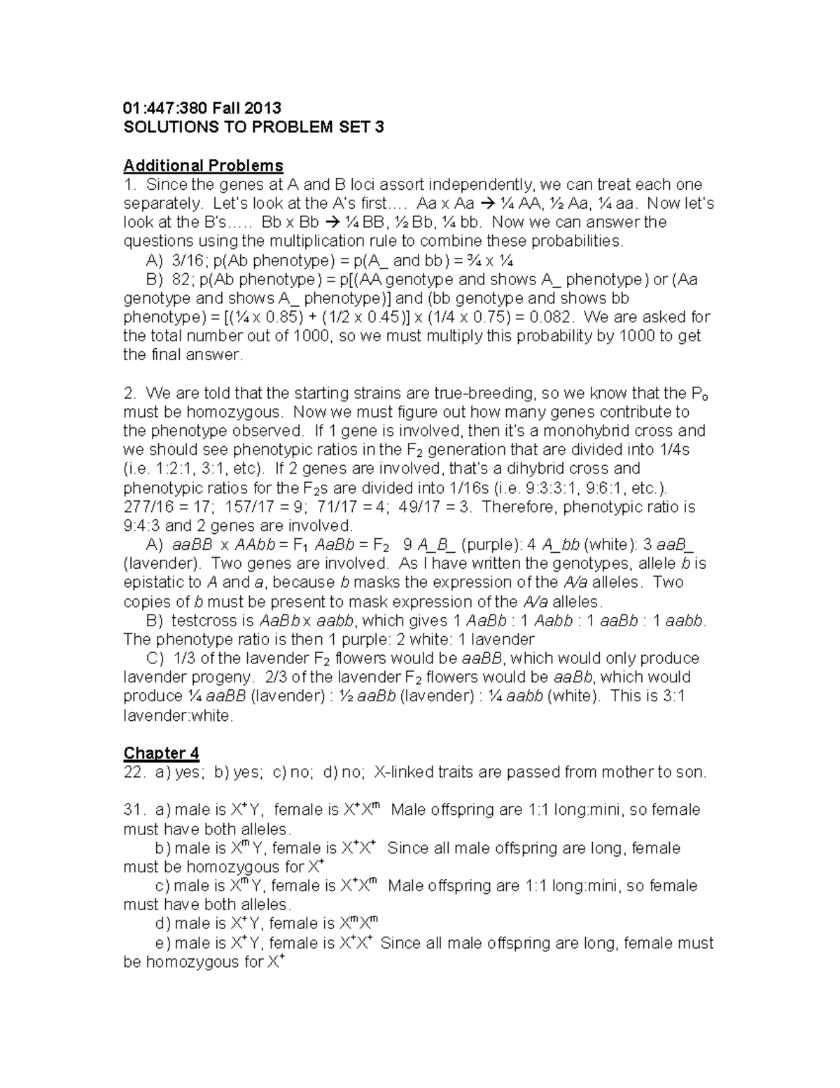 Problem Set 3 Solutions - 01:447:380 Fall 2013 SOLUTIONS TO PROBLEM SET ...