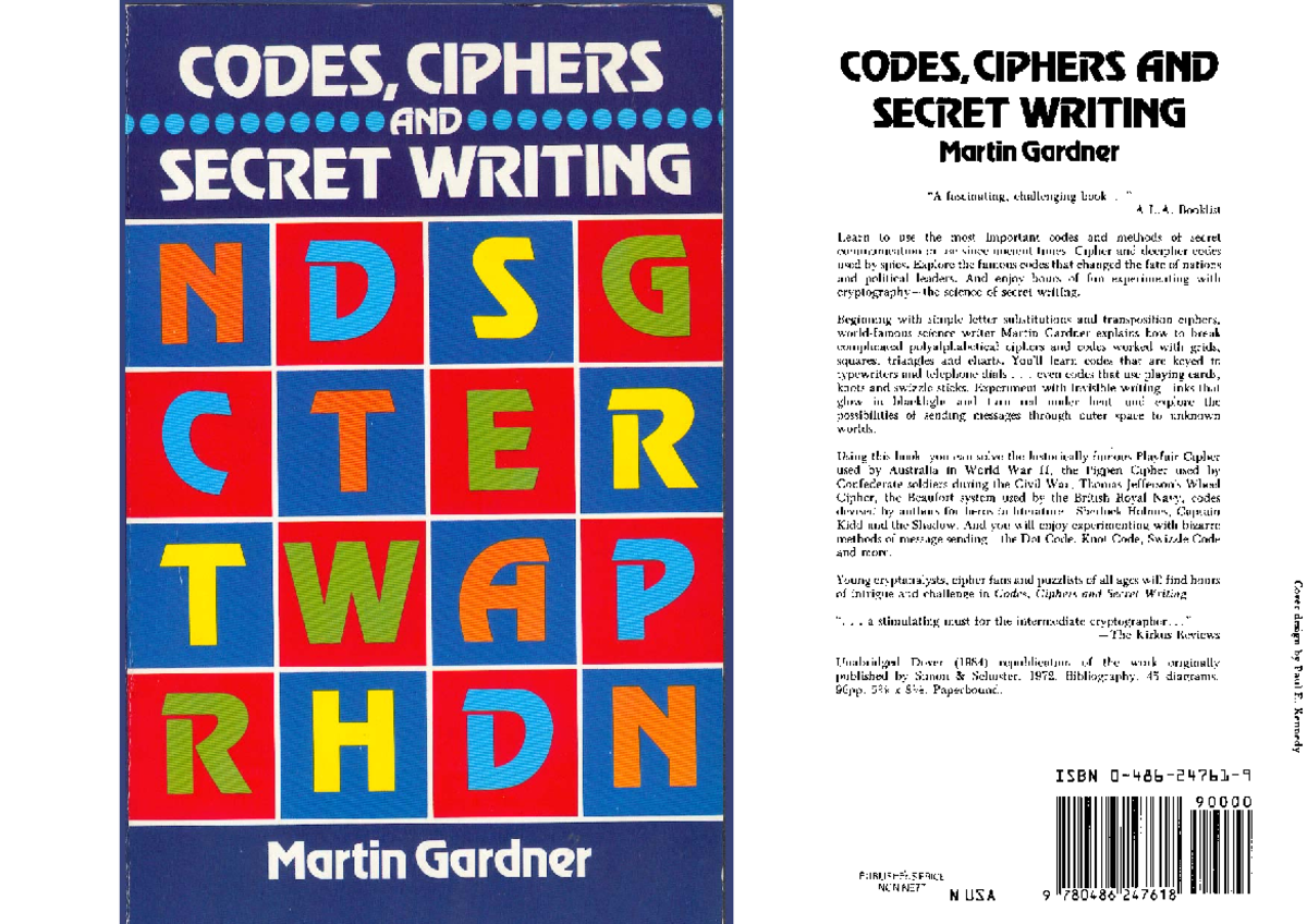 Cryptography Ciphers, Codes and Secrets 101 - Computer science - USM ...