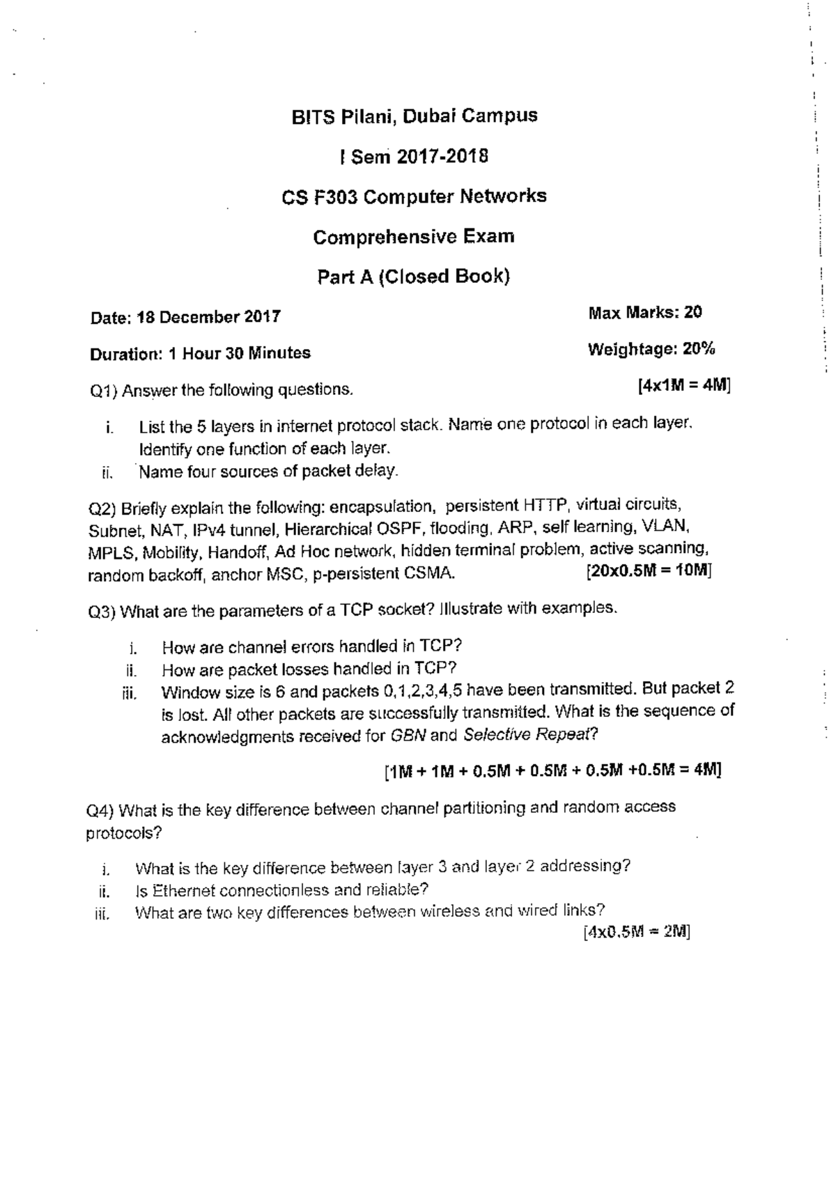 2017-18 - QUESTION PAPER FOR ARTIFICIAL INTELLIGENCE.Practice questions ...