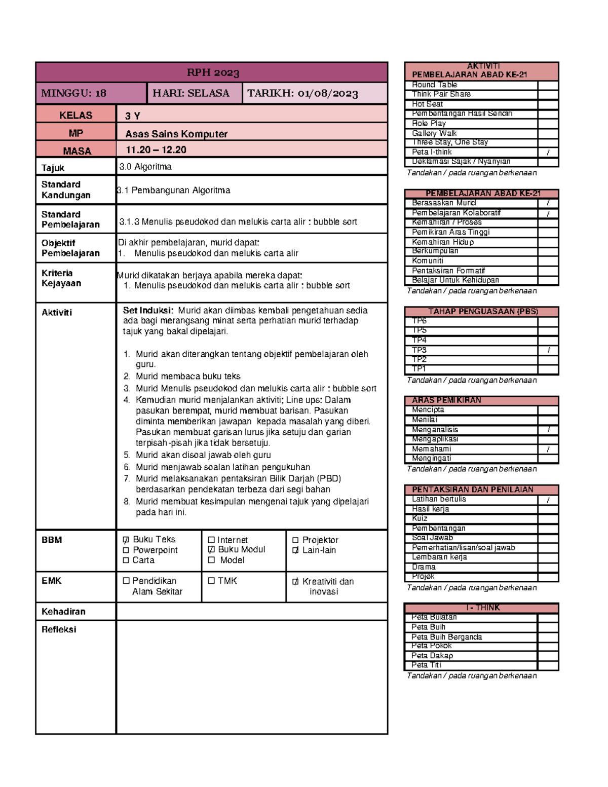 Rph (minggu 18) - RPH Asas Sains Komputer Tingkatan 1 dan tingkatan 3 ...