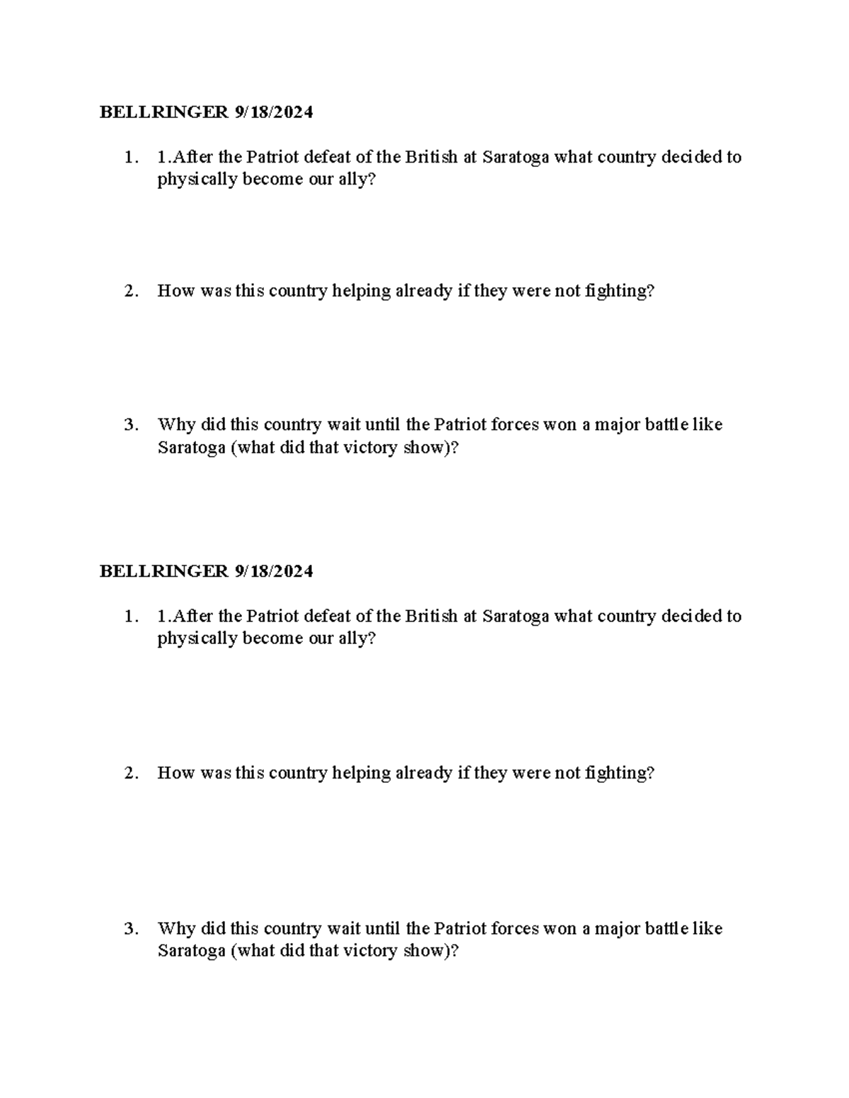 American Revolution Bellringer 91824 - BELLRINGER 9/18/ 1 the Patriot ...