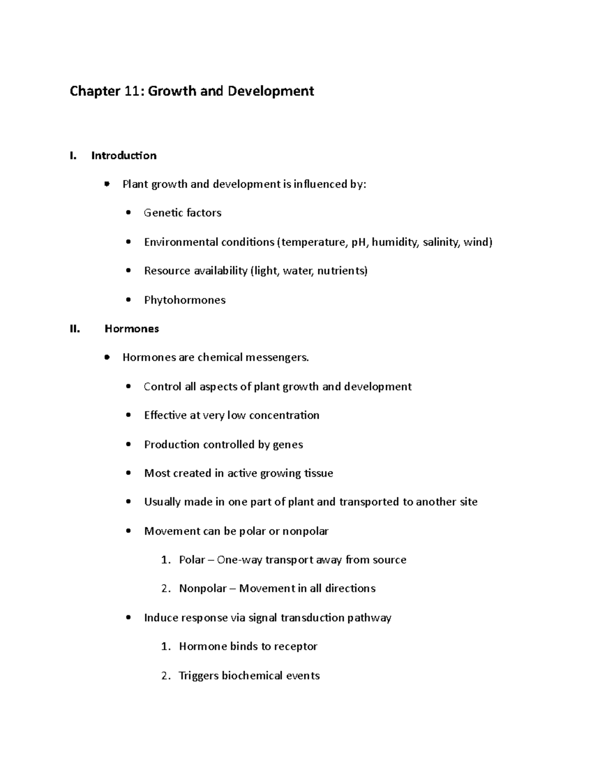 Chapter 11 Growth and Development Notes - Chapter 11: Growth and ...
