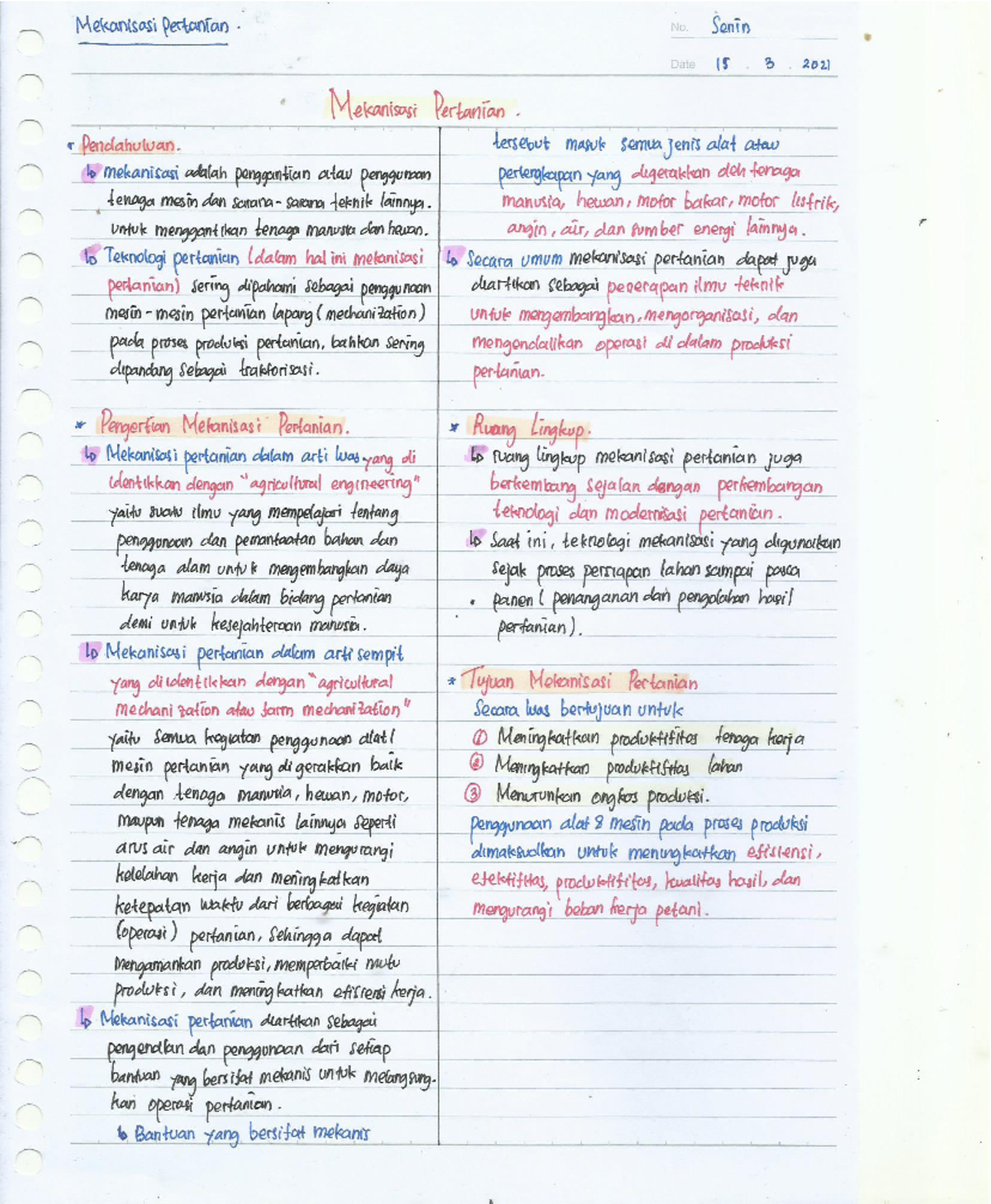 Mekanisme pertanian - Mekanisasi Pertanian - Studocu