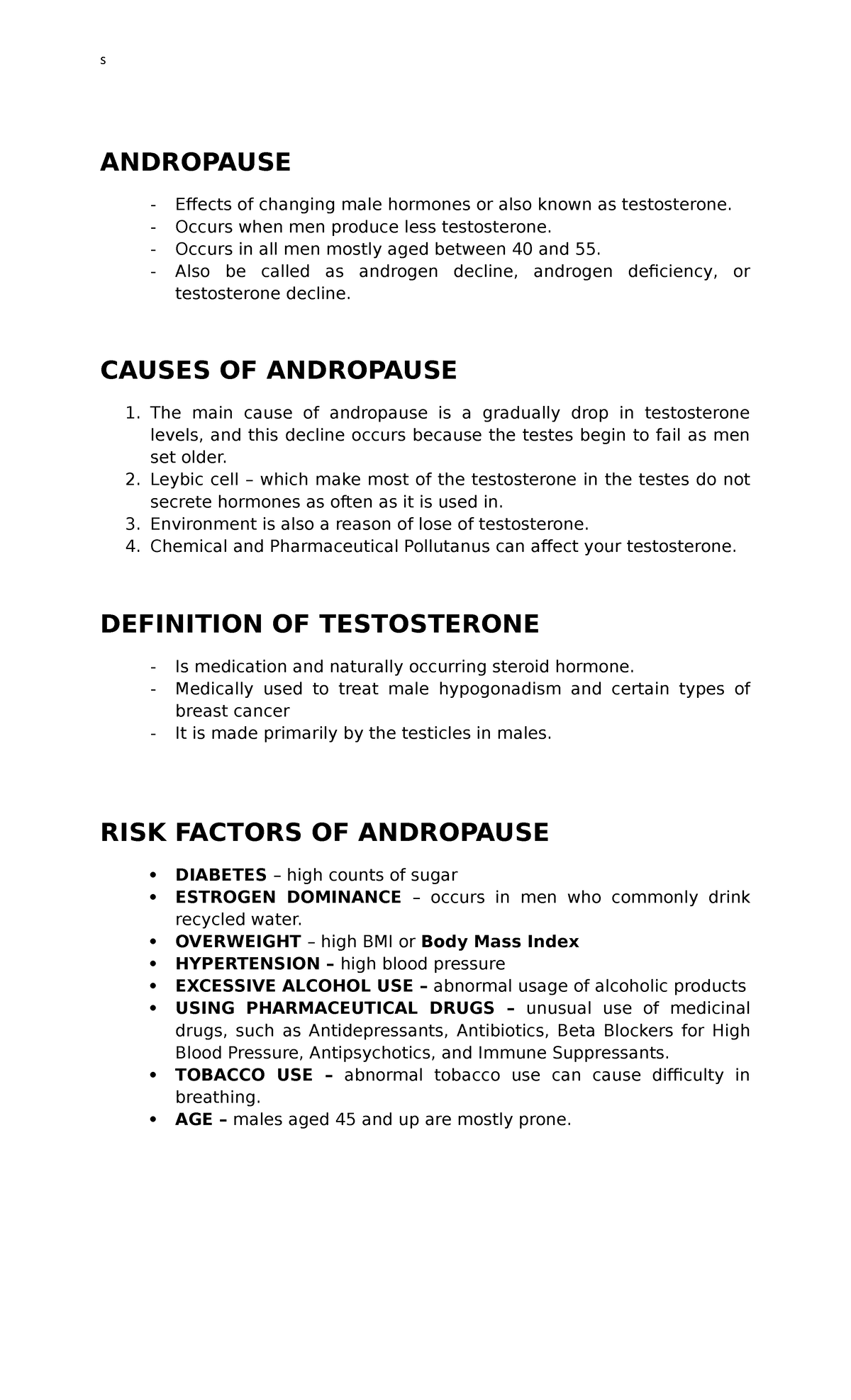 Andropause LESSON W/ DIFFERENT REASONS WHY - s ANDROPAUSE Effects of ...