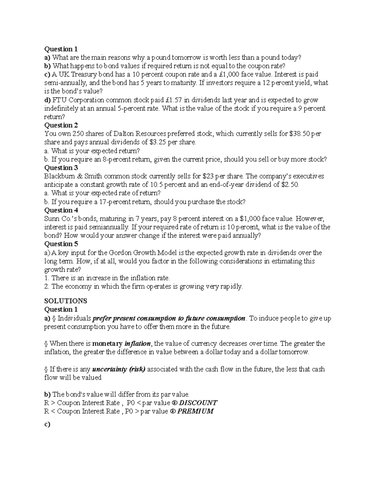 Mid Test solutions - Question 1 a) What are the main reasons why a ...
