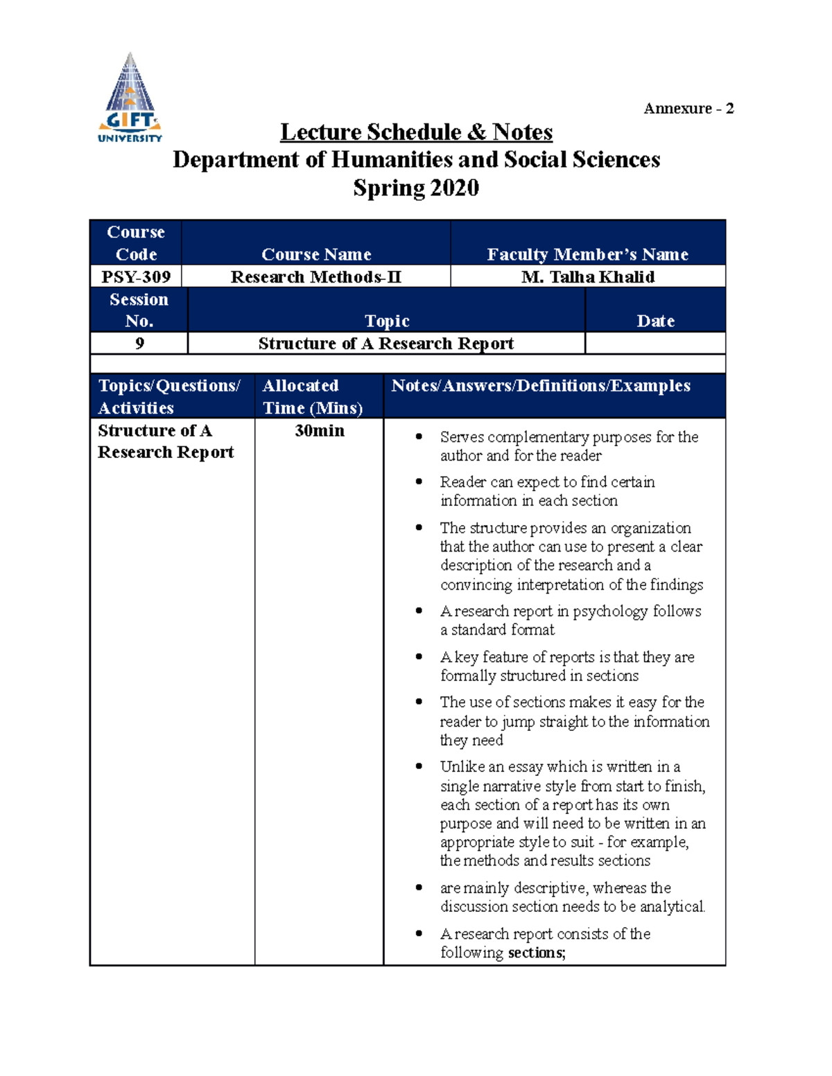 Structure of a Research Report (APA) - Research methodoology - Studocu