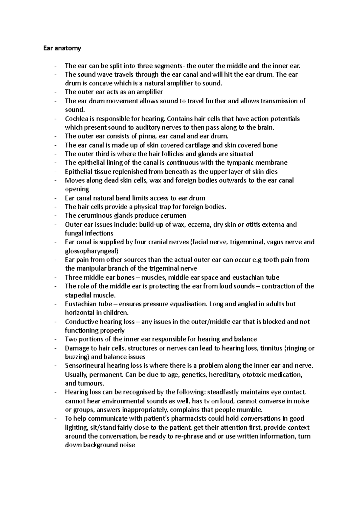 Ear anatomy - Lecture - Ear anatomy The ear can be split into three ...