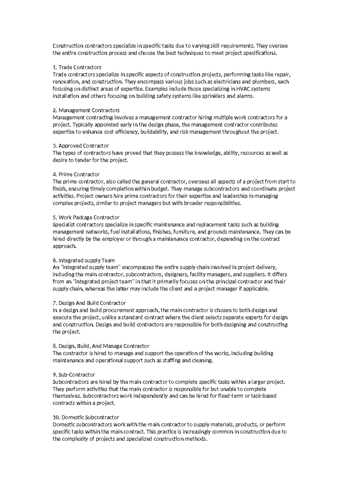 Construction contractors - They oversee the entire construction process ...