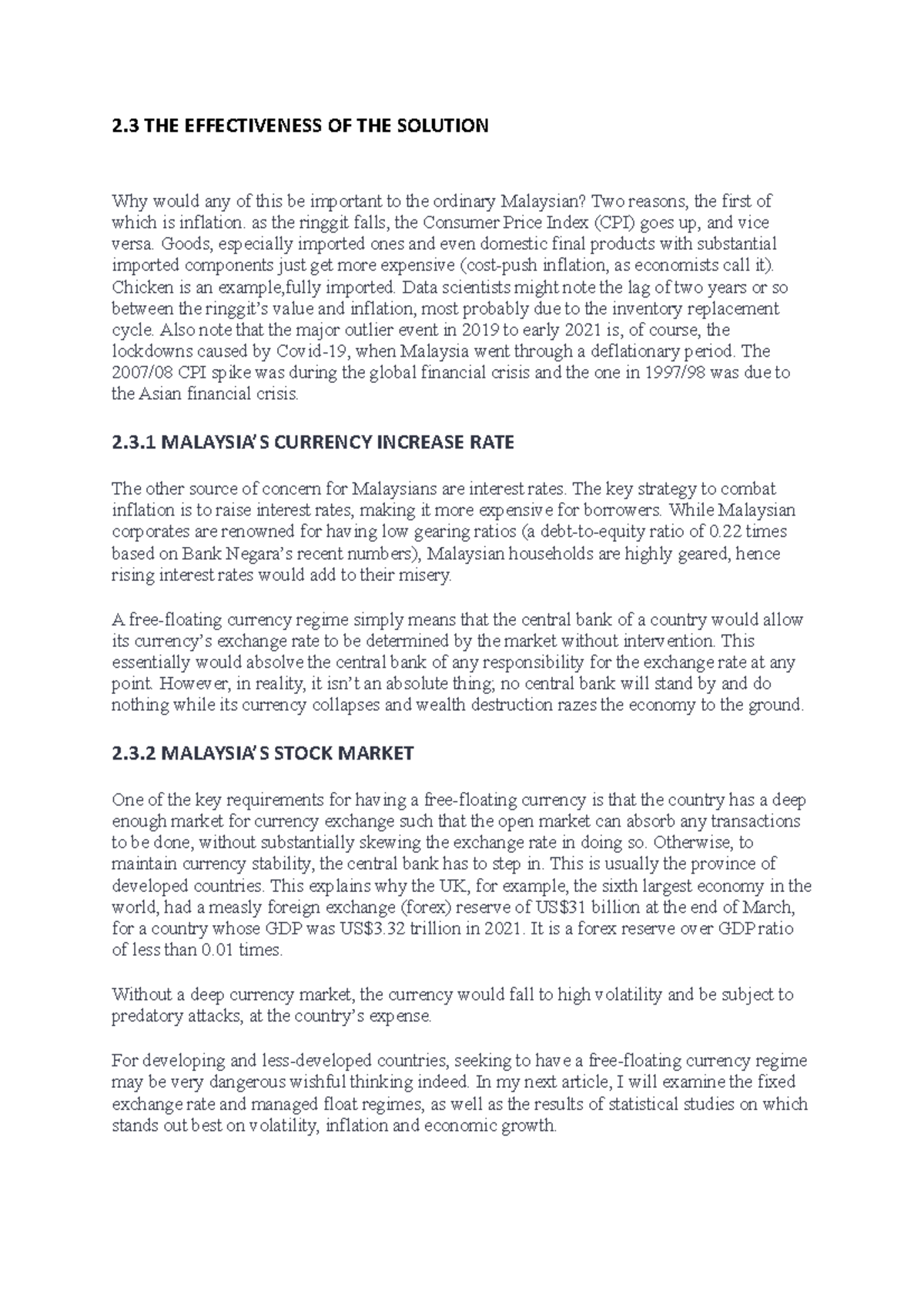 2,3 effectiveness of the solution - 2 THE EFFECTIVENESS OF THE SOLUTION ...