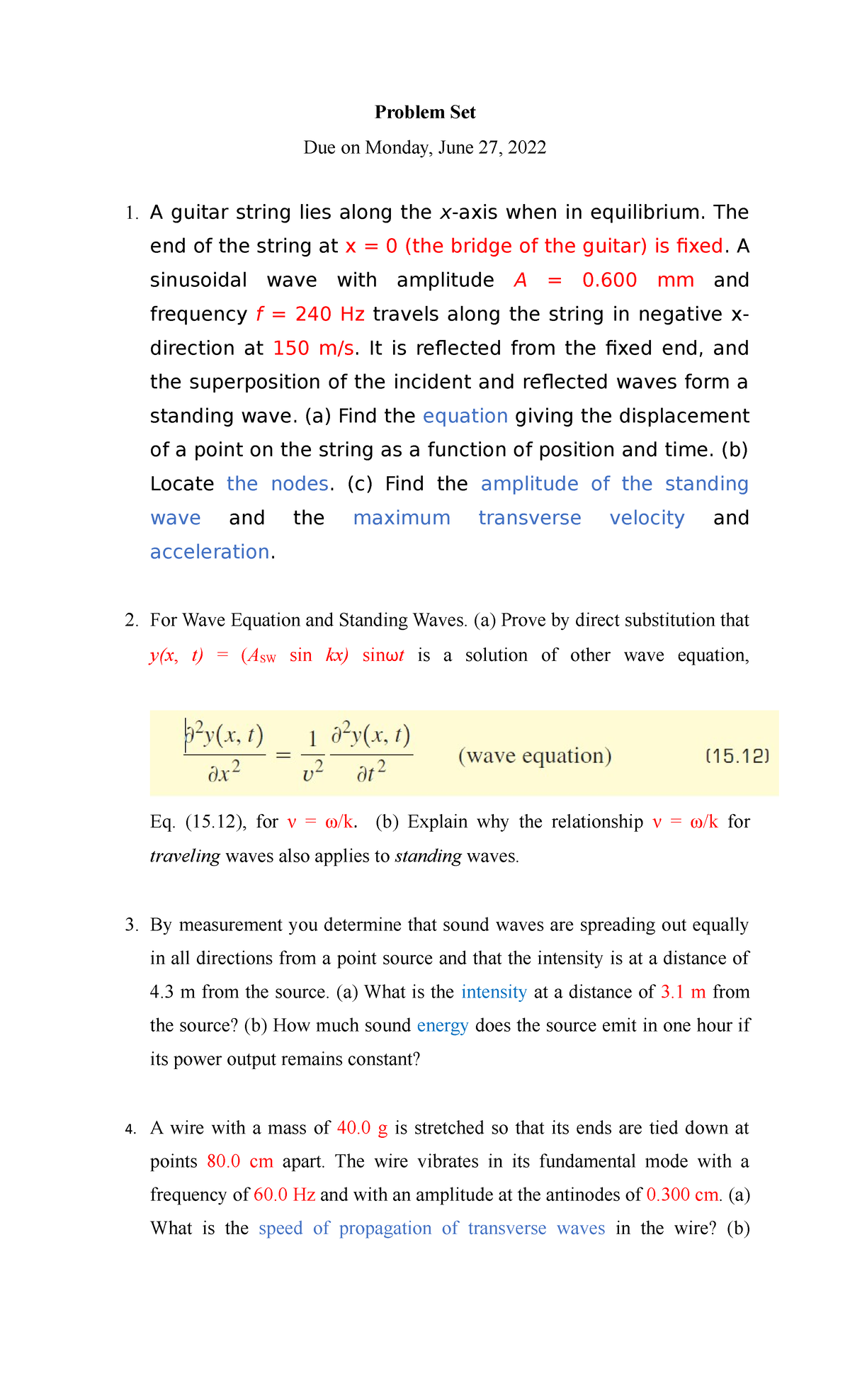 Problem Set #1 - None - Problem Set Due on Monday, June 27, 2022 A ...