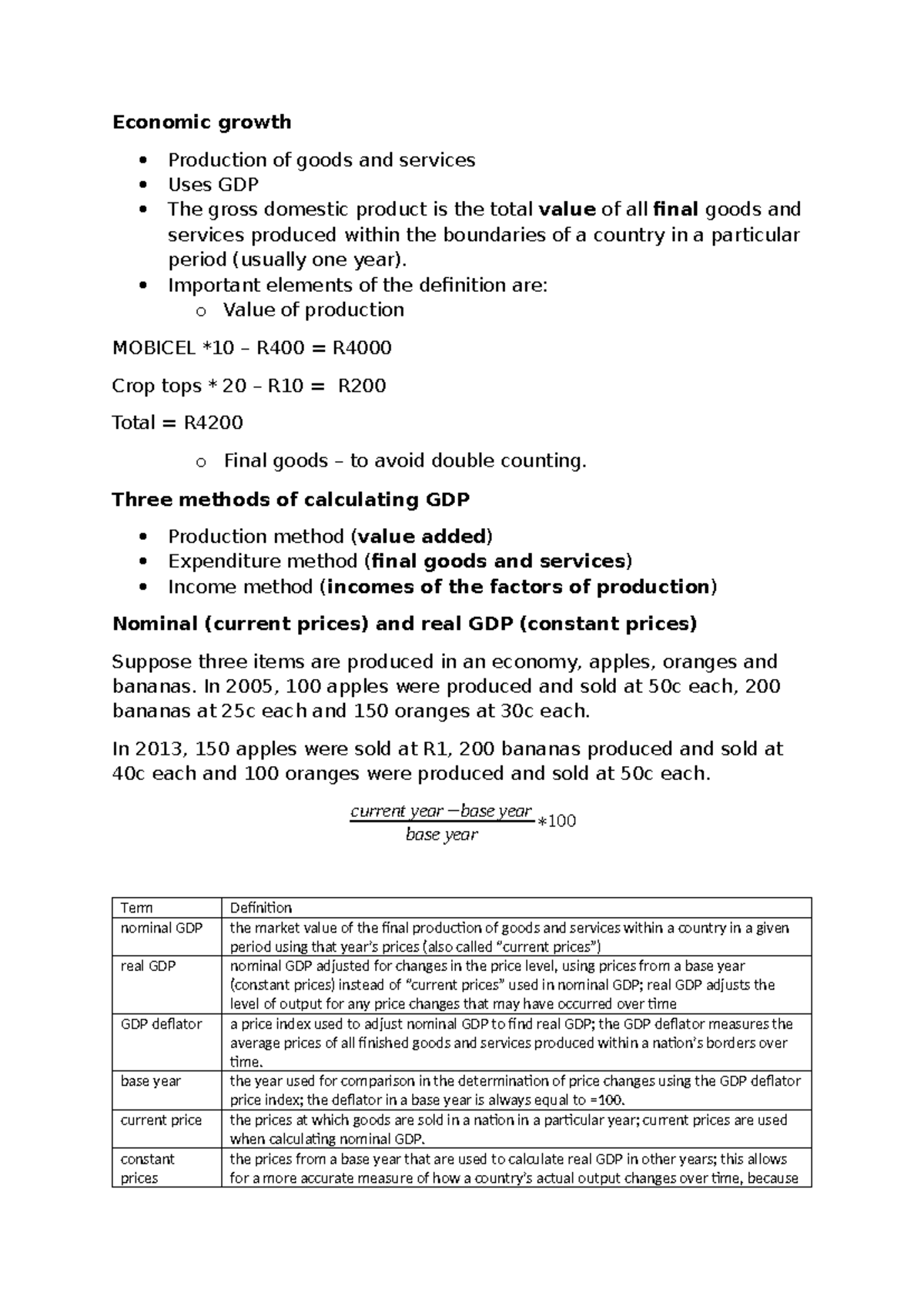 Measuring economic performance - economic growth - Economic growth ...