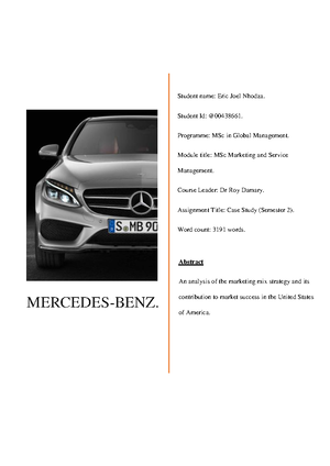 125966282 - Marketing segmentation used by Mercedes Benz to grow the ...