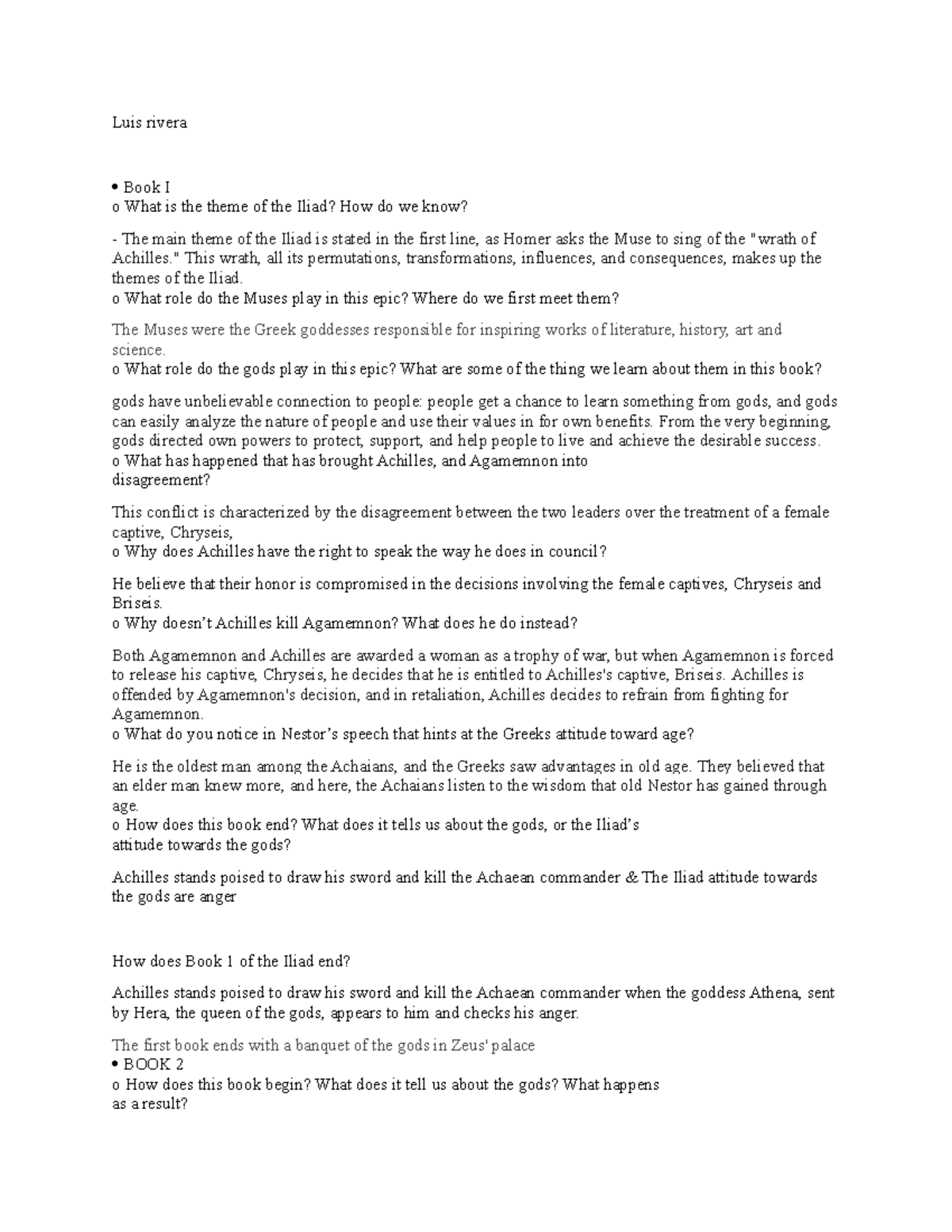 1-10 guided questions - Prep - Luis rivera Book I o What is the theme ...