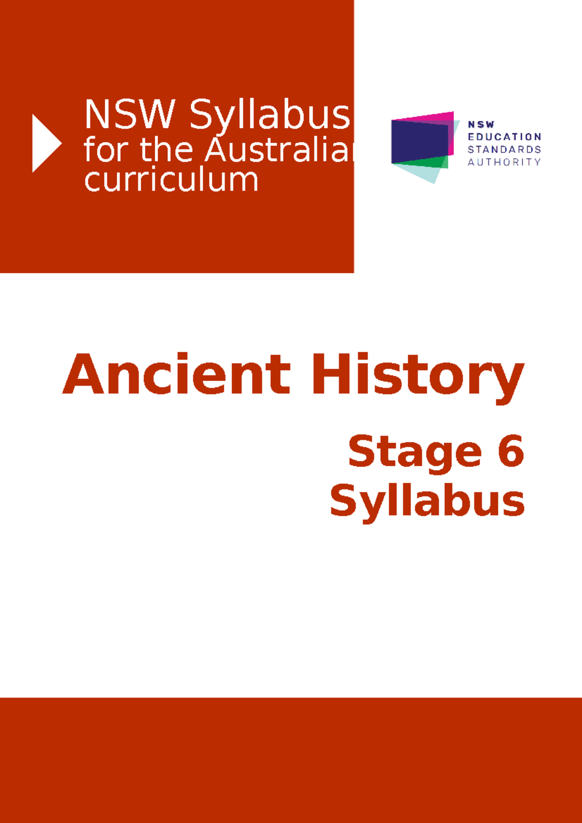 HSC syllabus ANE focus - modern history - NSW Syllabus for the ...