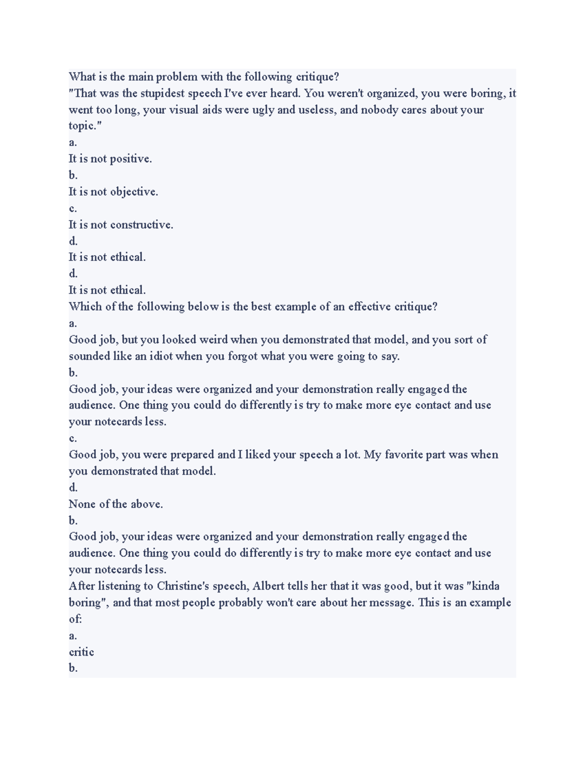 FOS 3 - practice materials - What is the main problem with the ...