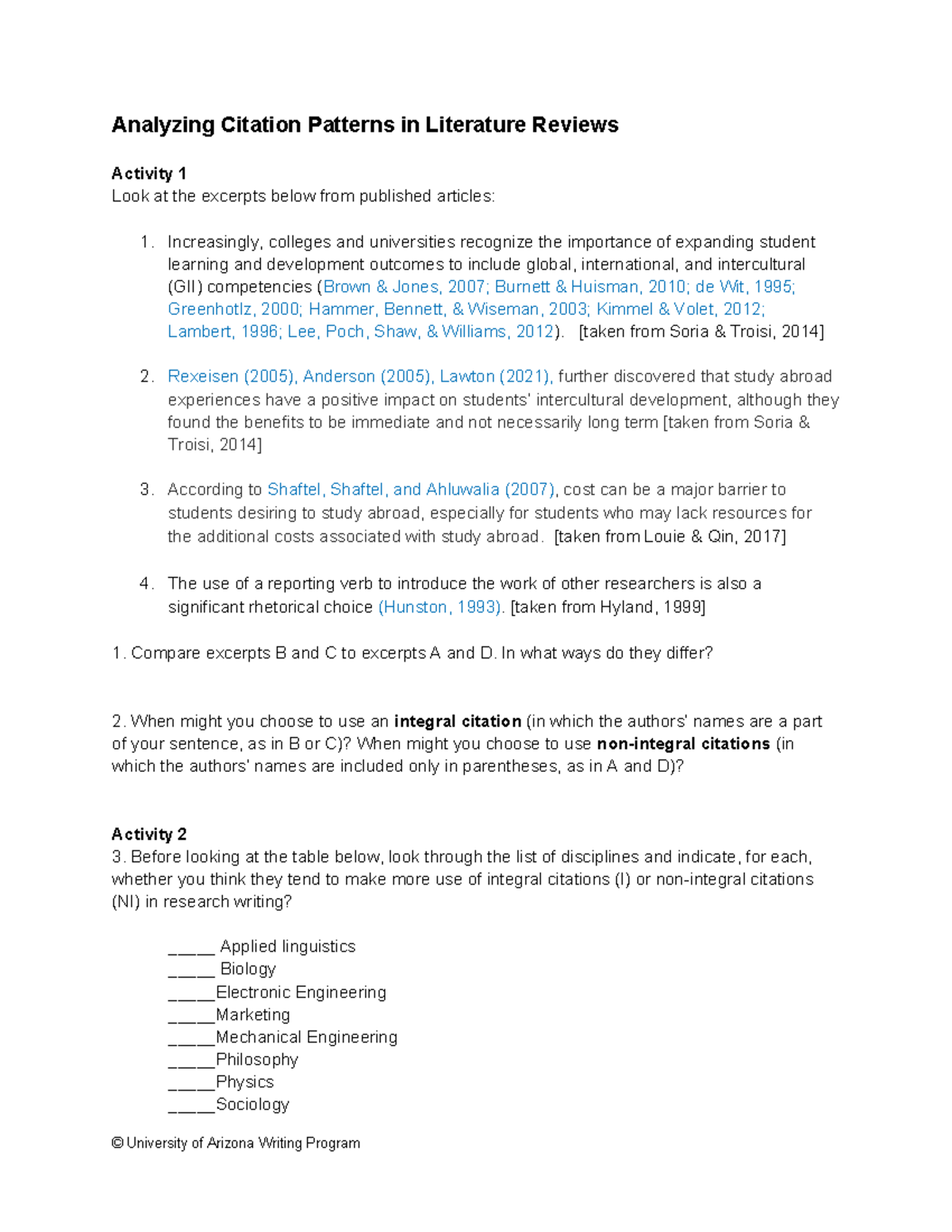 Analyzing Citation Patterns In Literature Reviews Increasingly Colleges And Universities