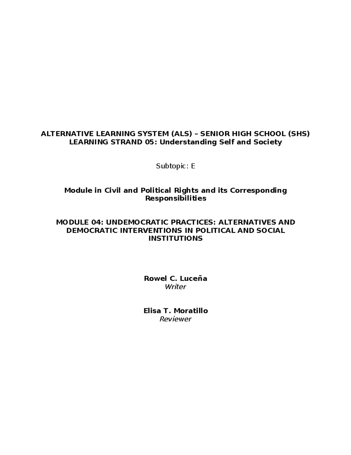 LS5 Module E 4 - Informative - ALTERNATIVE LEARNING SYSTEM (ALS ...