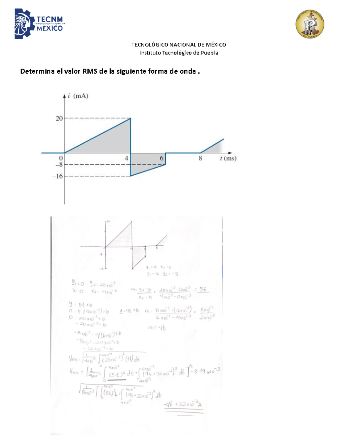 Valor RMS - jjjjk - Circuitos eléctricos II - TECNOLÓGICO NACIONAL DE ...