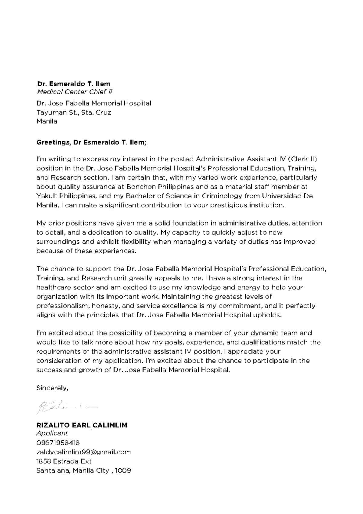 Sample Application Letter - I'm writing to express my interest in the ...