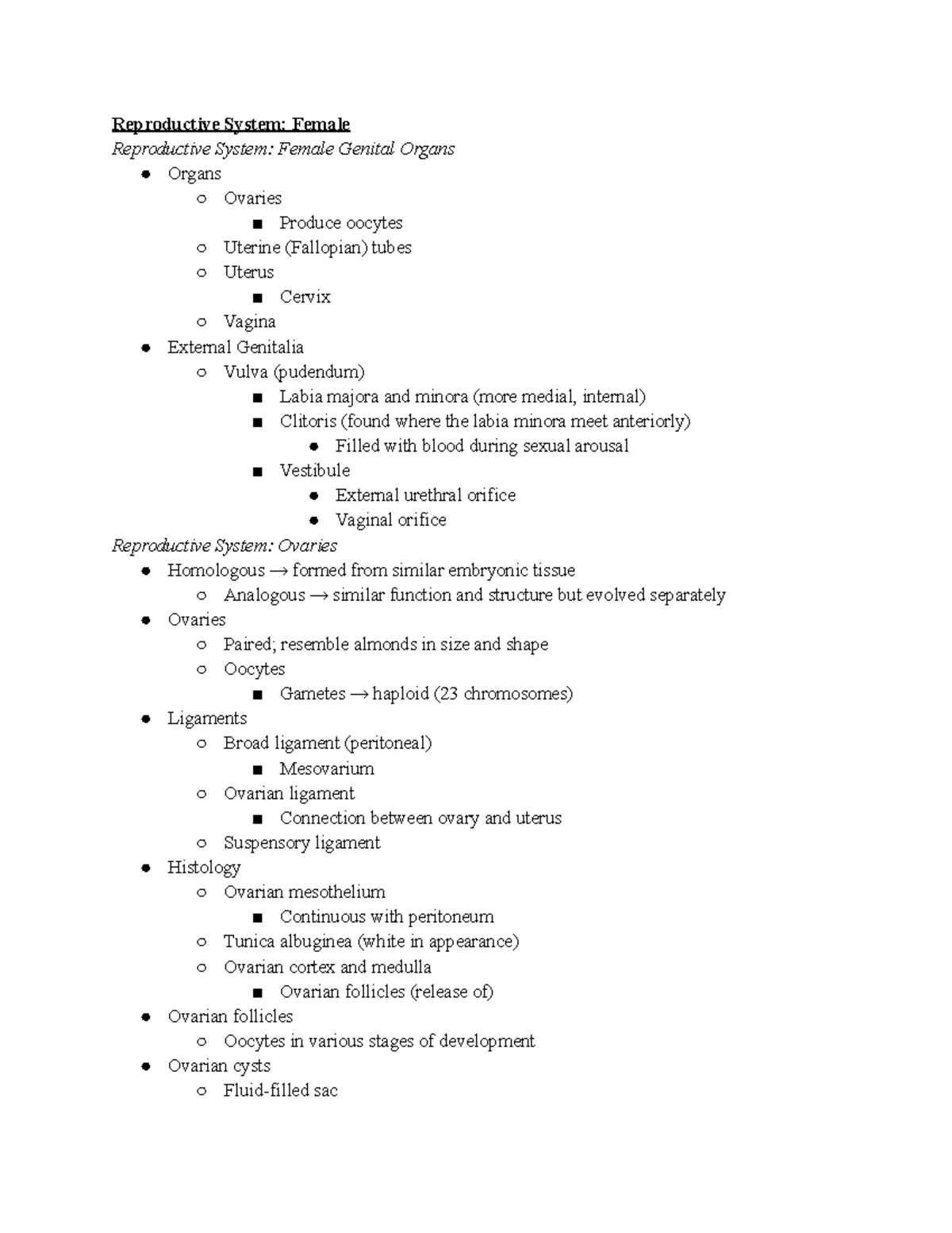Anatomy 303 Reproductive, Endocrine, & Gastrointestinal Anatomy Notes ...