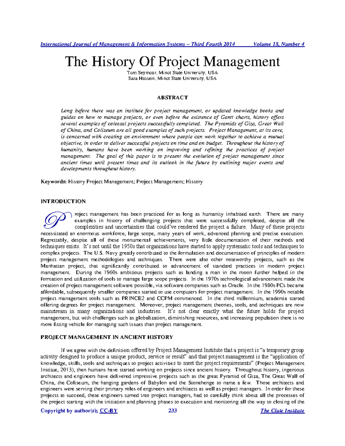 Module One - The History Of Project Management - The History Of Project ...