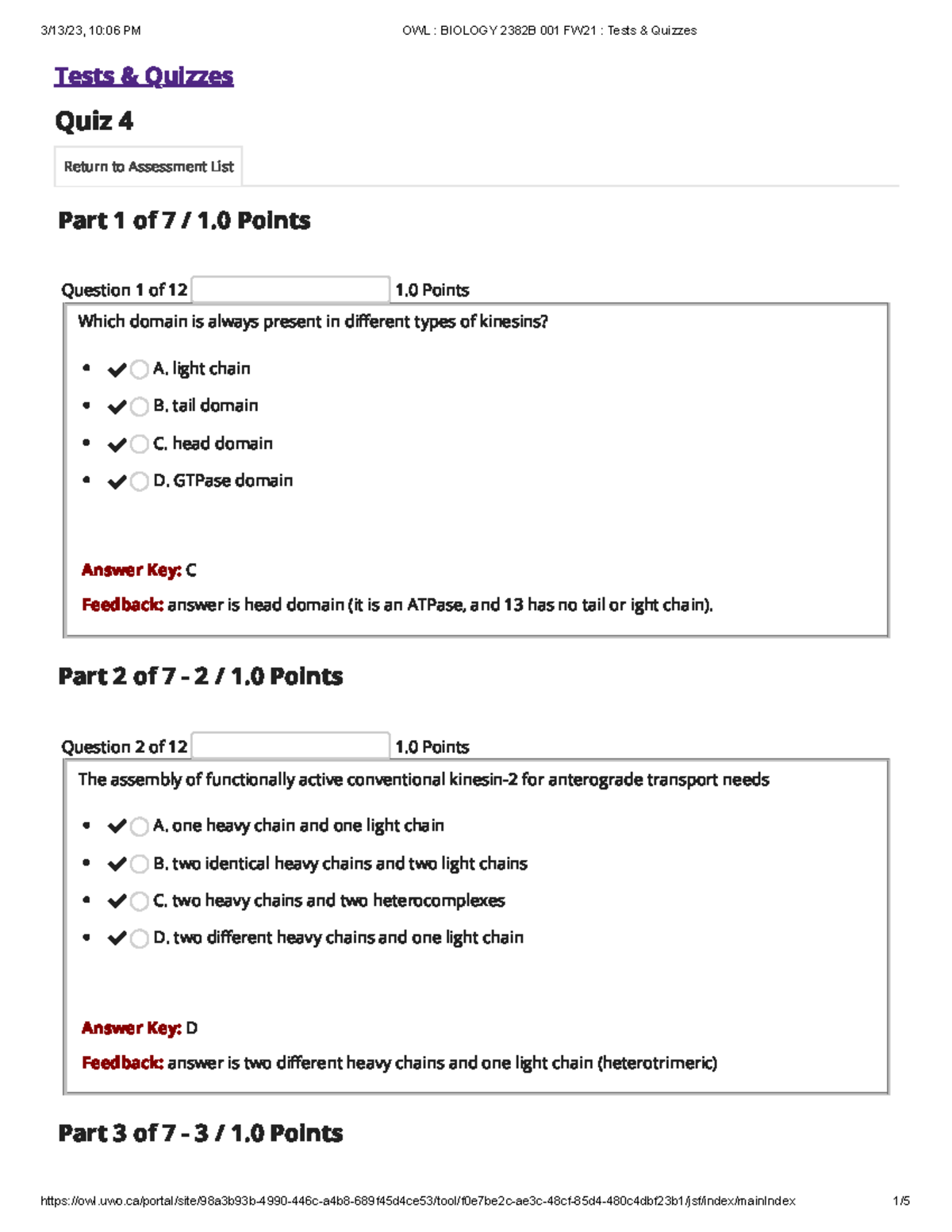 Quiz 4 Test Answers Tests And Quizzes Quiz 4 Return To Assessment List Part 1 Of 7 1 Points