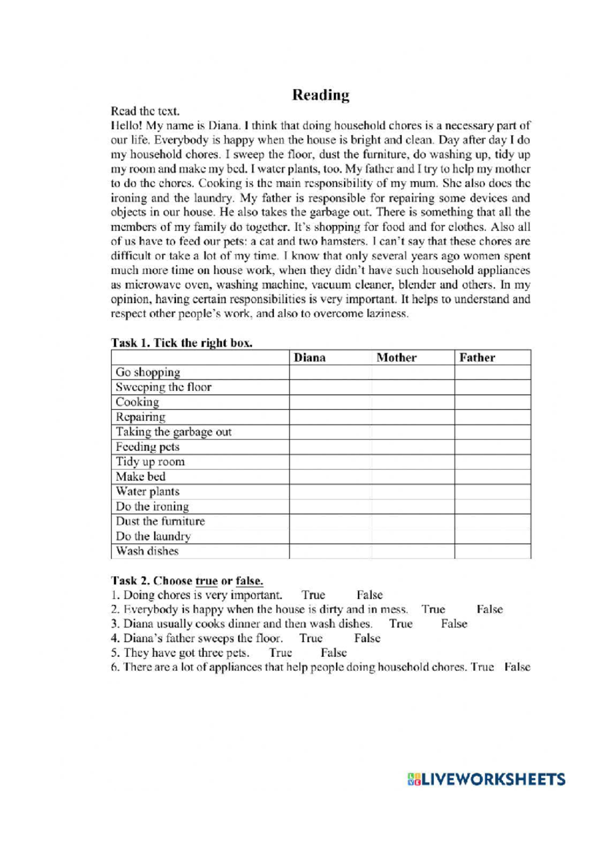 Document - YEAR 6 ENGLISH (READING) - Reading Read the text. Hello! My ...