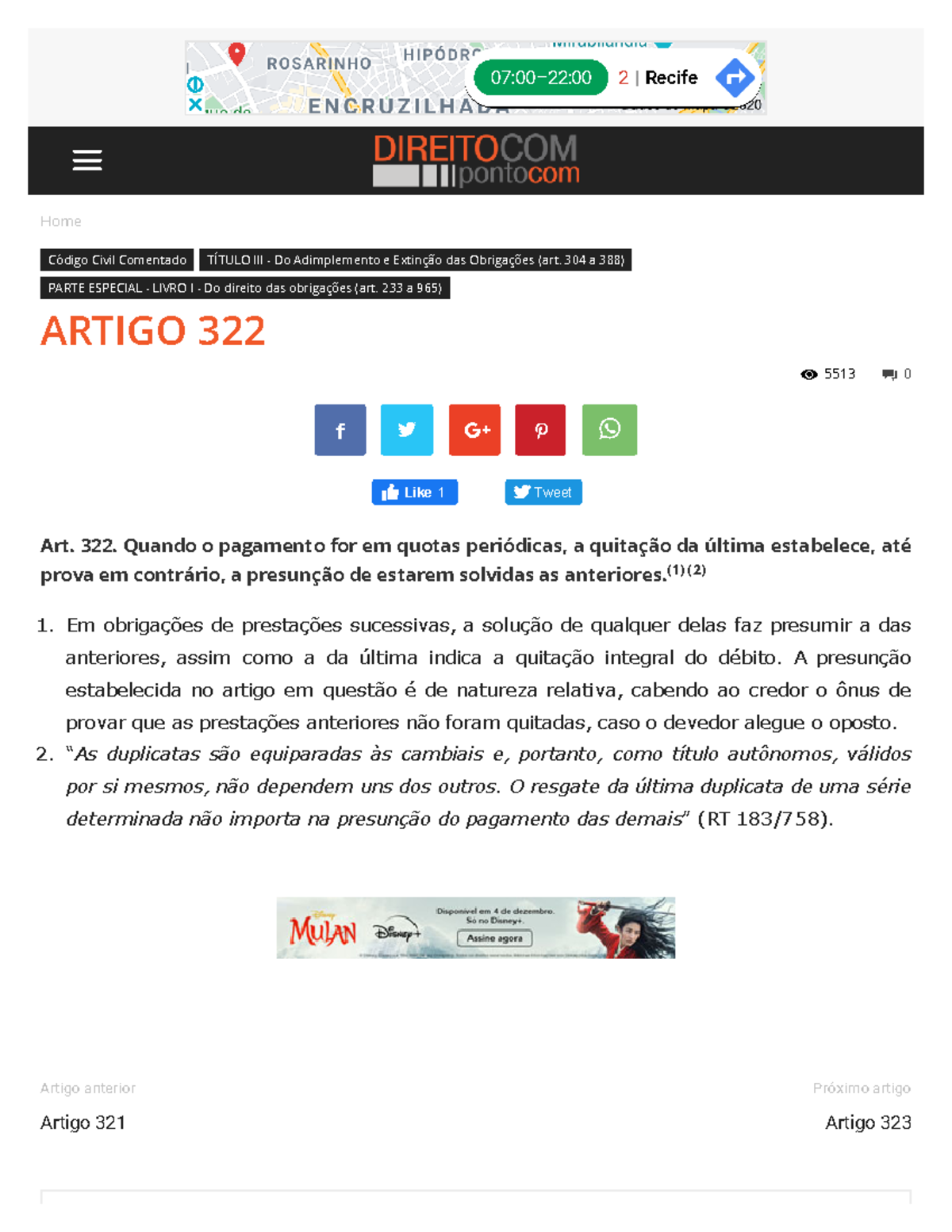Artigo 322 - Código Civil Comentado, Título III - Do Adimplemento e ...