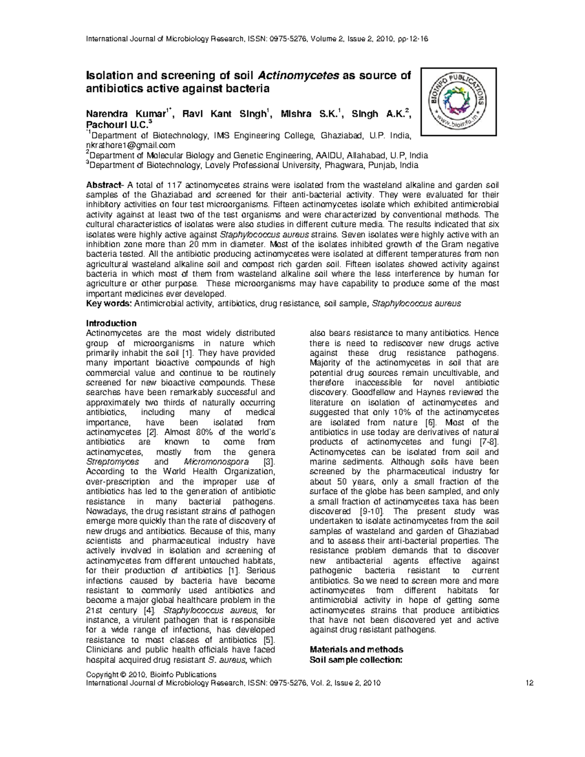 Actinomycetes-isolation - International Journal of Microbiology ...