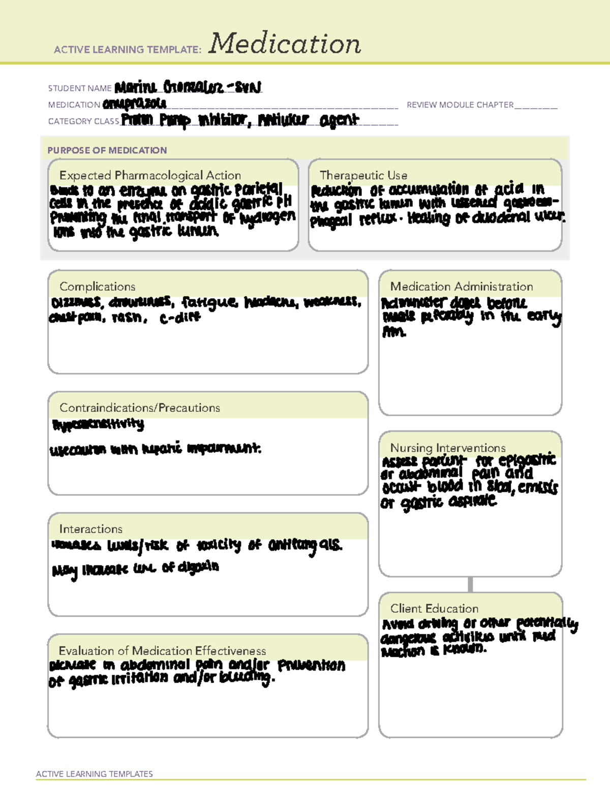 Gi Meds - Notes - STUDENT NAME ...