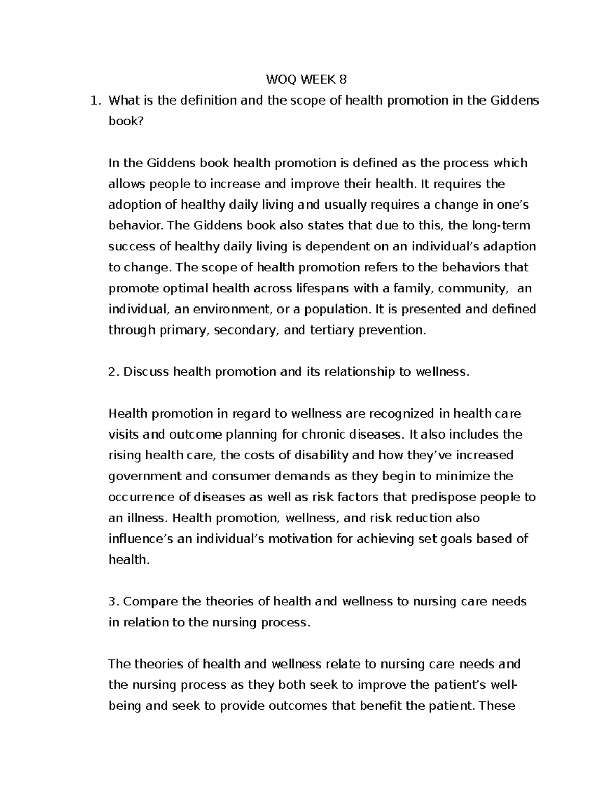 WOQ WEEK 8 - Weekly Objective Questions - WOQ WEEK 8 What is the definition and the scope of ...