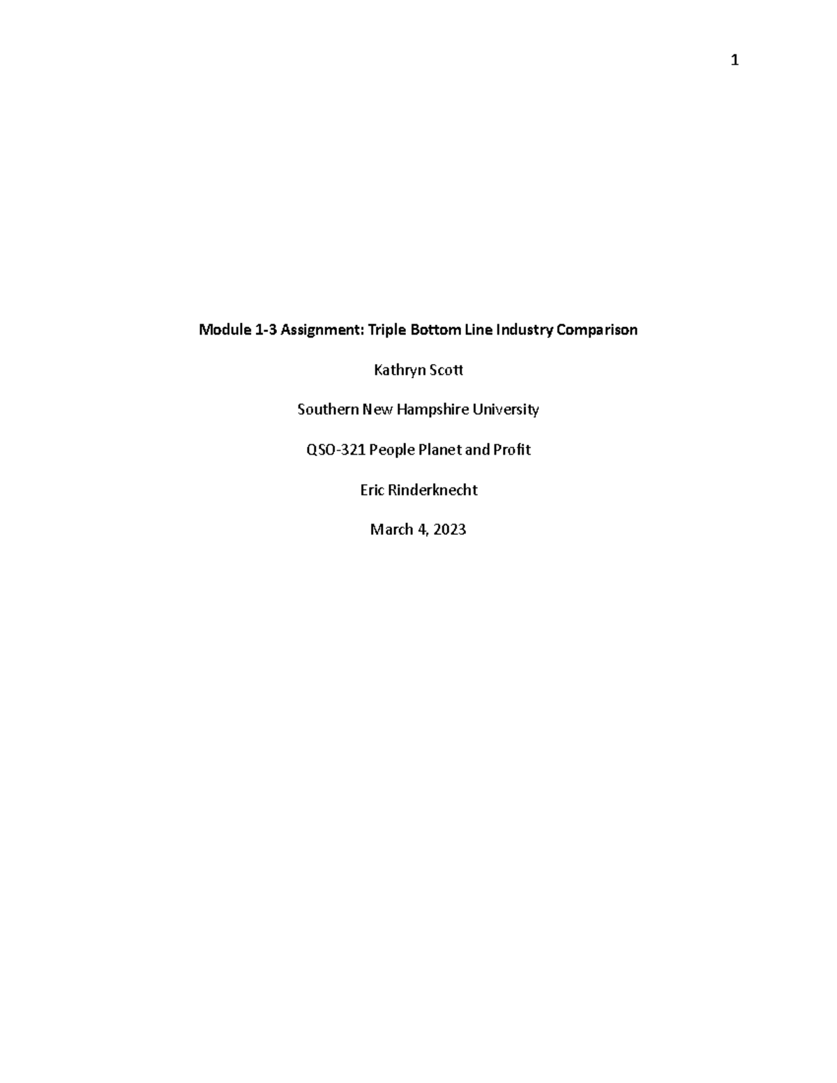 QSO-321 Module 1 Assignment Grade A - Module 1-3 Assignment: Triple ...