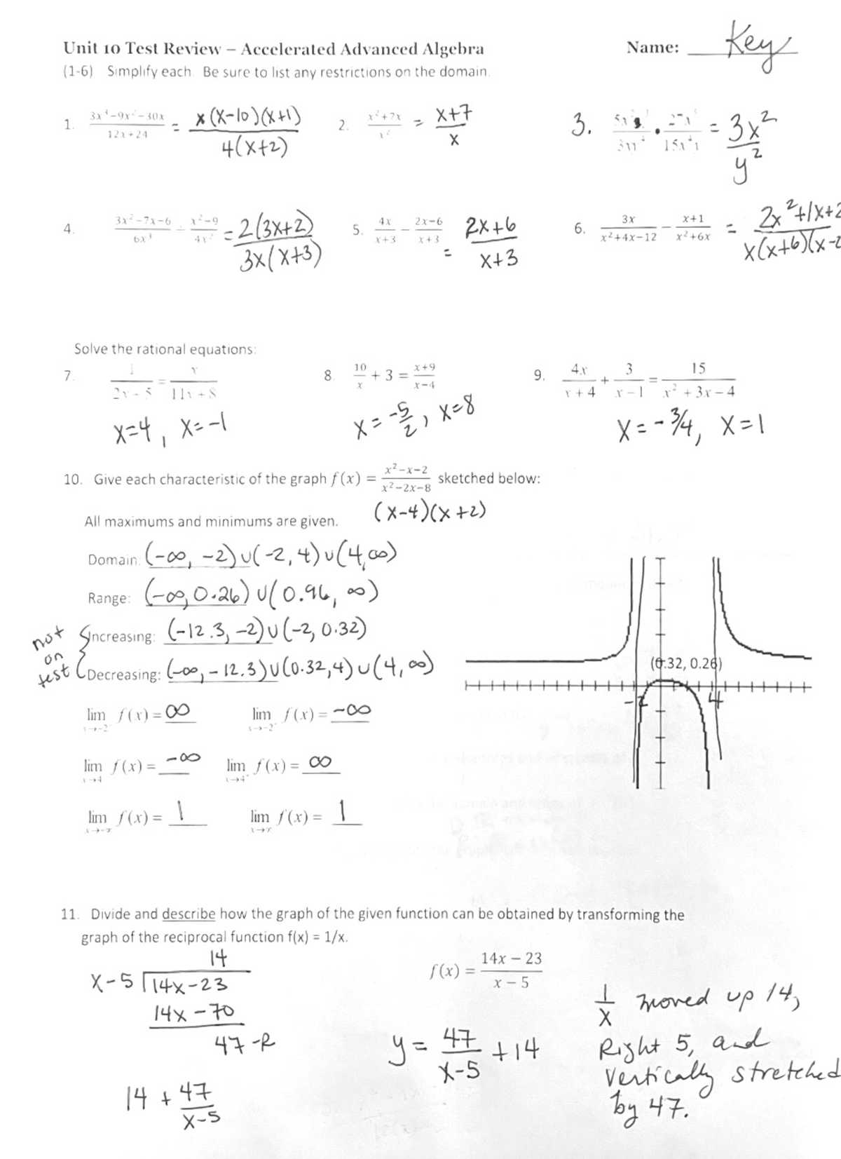 Unit 2 Test 2 Review G Ho KEY - Unit 10 Test Review Accelerated ...