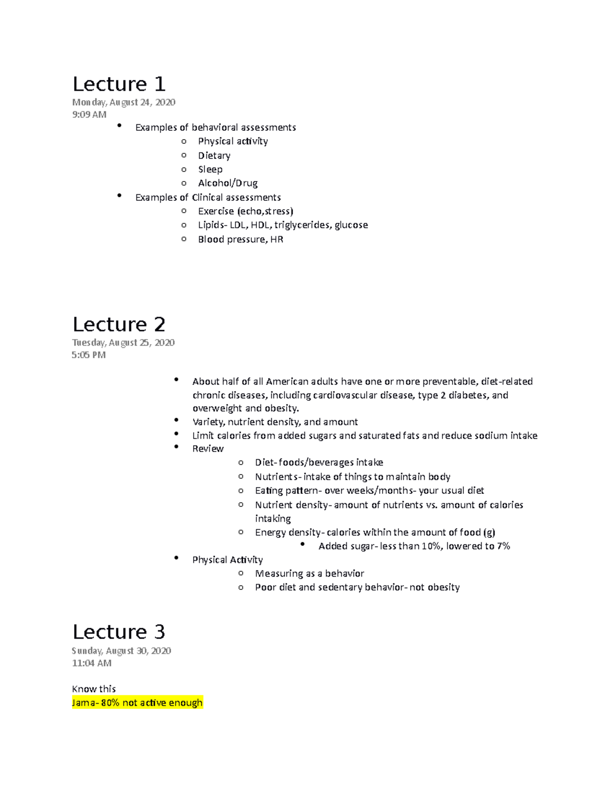 Behavioral Notes - Lecture 1 Monday, August 24, 2020 9:09 AM Examples ...