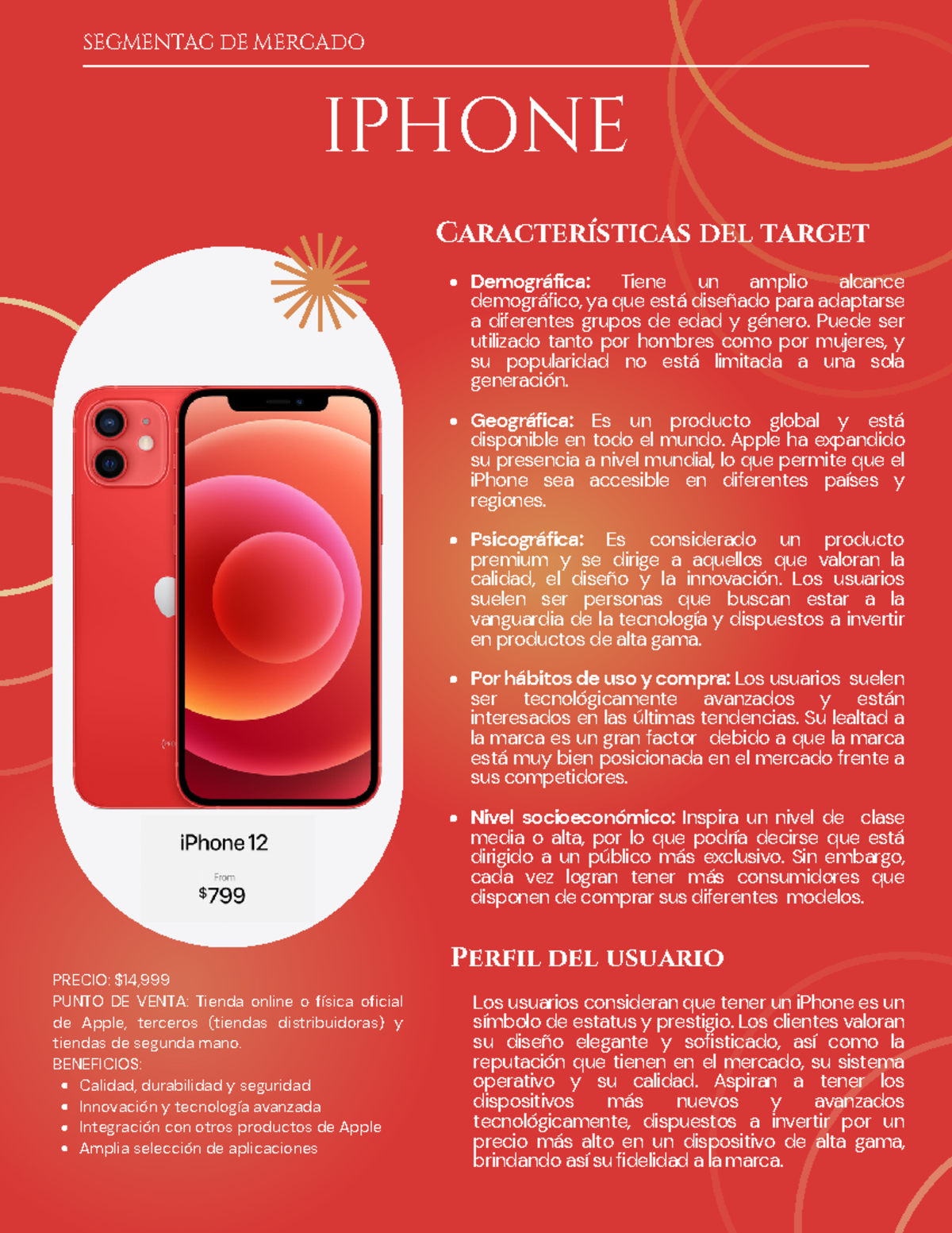 Apple - Segmentación de mercado - IPHONE Demográfica: Tiene un amplio ...