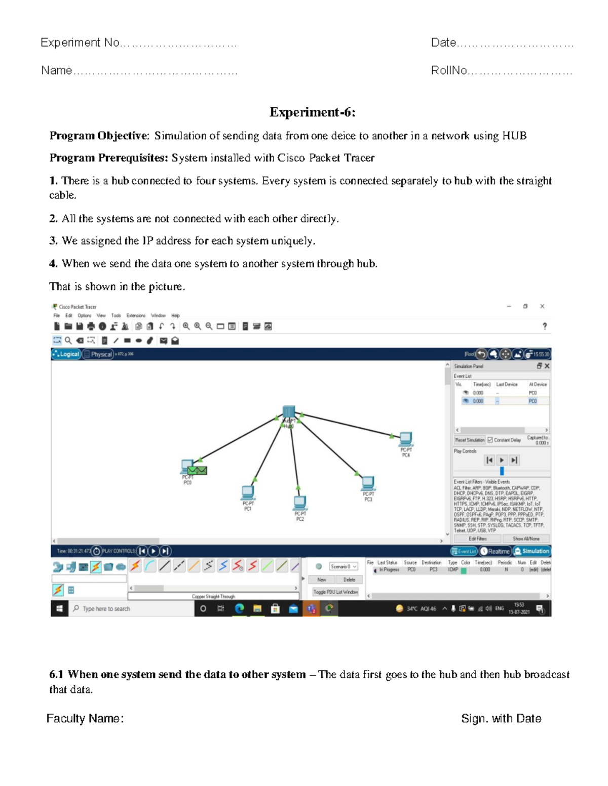 CN LAB manual (exp.6 to exp10) - Name ...