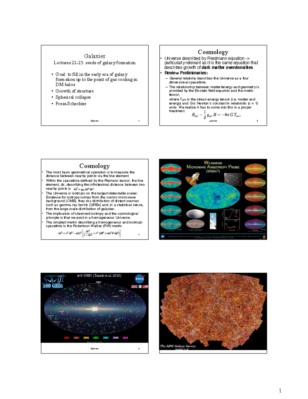Lecture notes, lectures 1-5 - Cosmology Galaxies Universe described ...