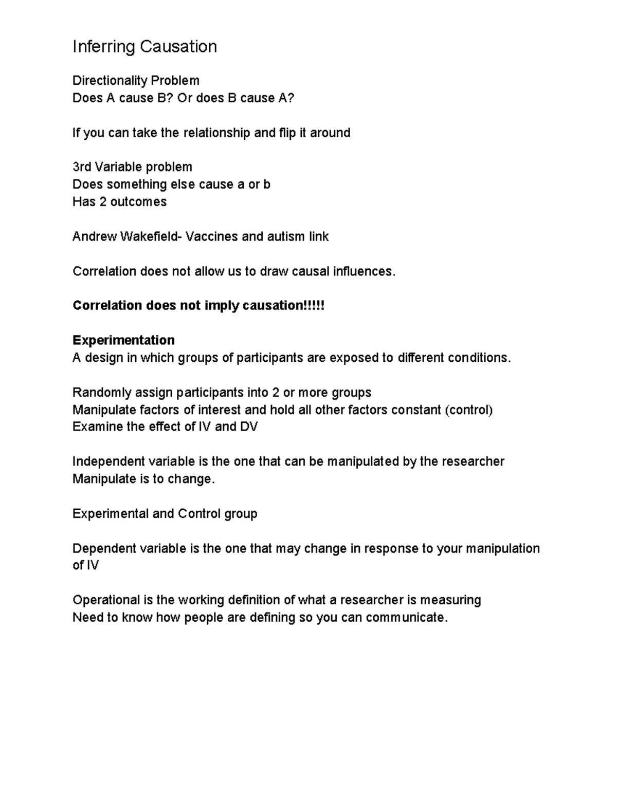 Directionality Problem