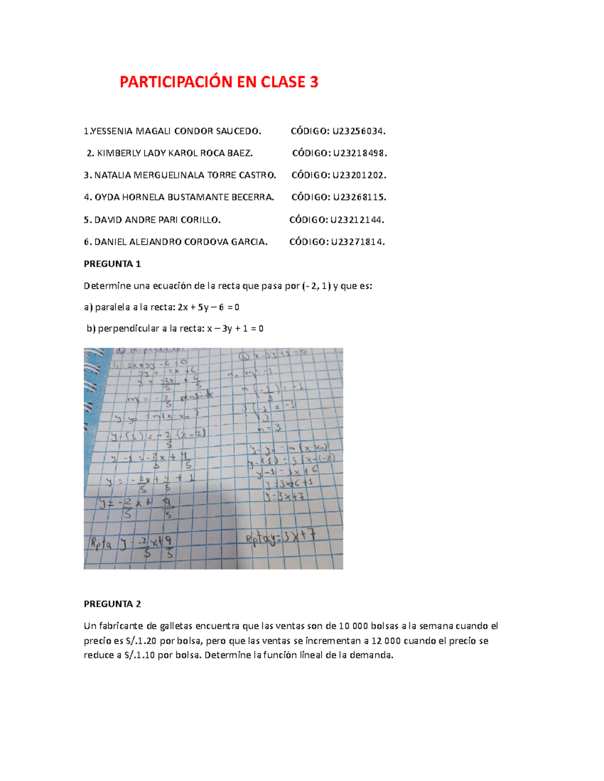 Participación EN Clase 3 - PARTICIPACIÓN EN CLASE 3 1 MAGALI CONDOR SAUCEDO. CÓDIGO: U23256034 ...