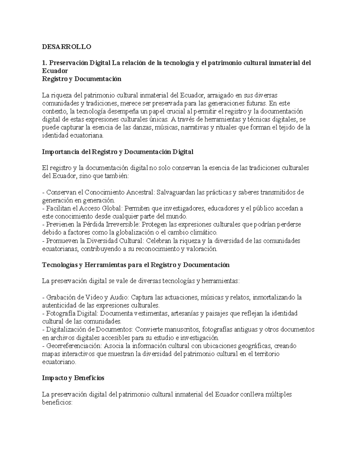 Deeber DE ARTE S9 - DESARROLLO Preservación Digital La relación de la ...