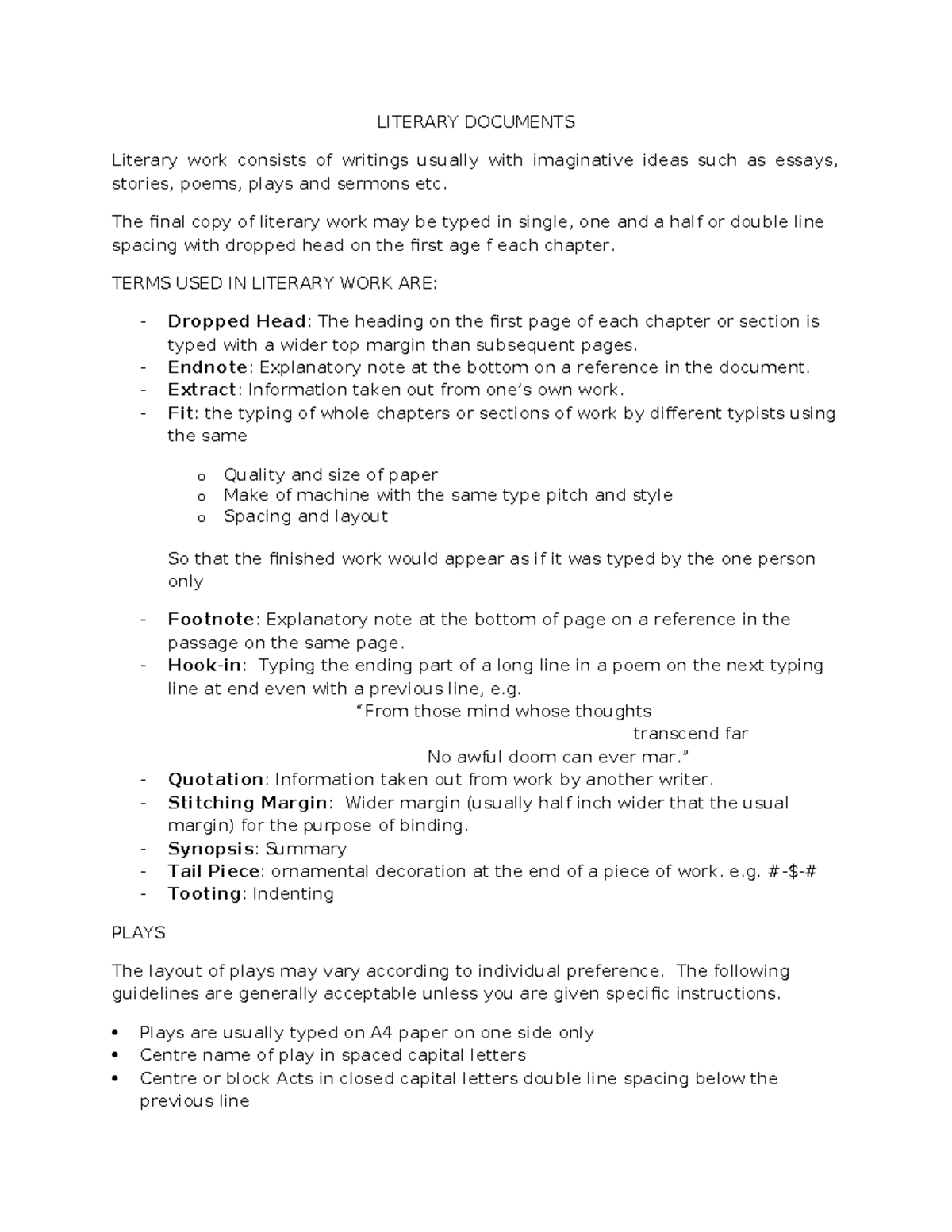 6 Literary Documents - LITERARY DOCUMENTS Literary work consists of ...